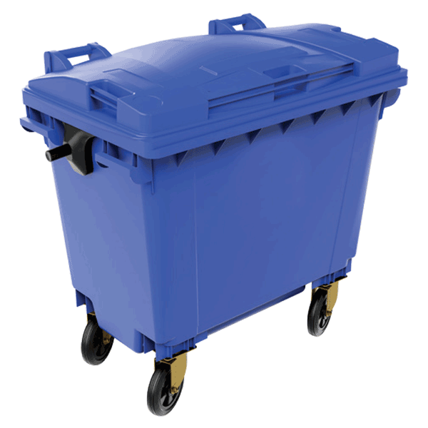 660-liter plastic trash bin